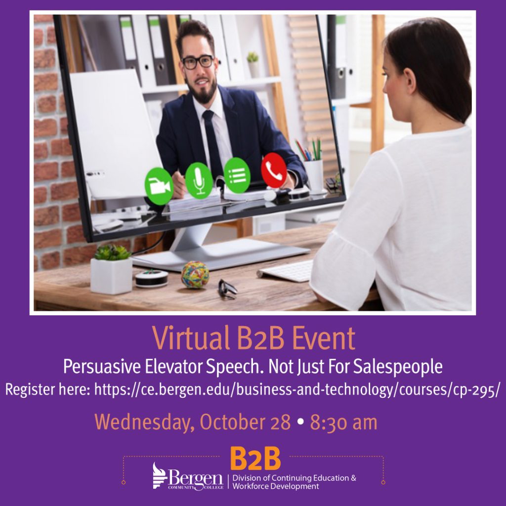 Virtual B2B Event: Persuasive Elevator Speech- Not Just for Salespeople ...